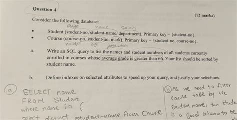 Solved Question 4 12 Marks Consider The Following