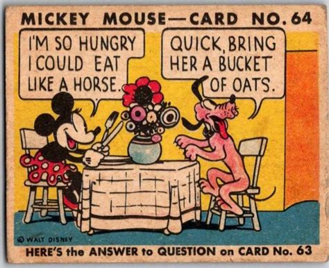 1935 O Pee Chee Mickey Mouse V303 64 Im So Hungry I Could Eat Like A