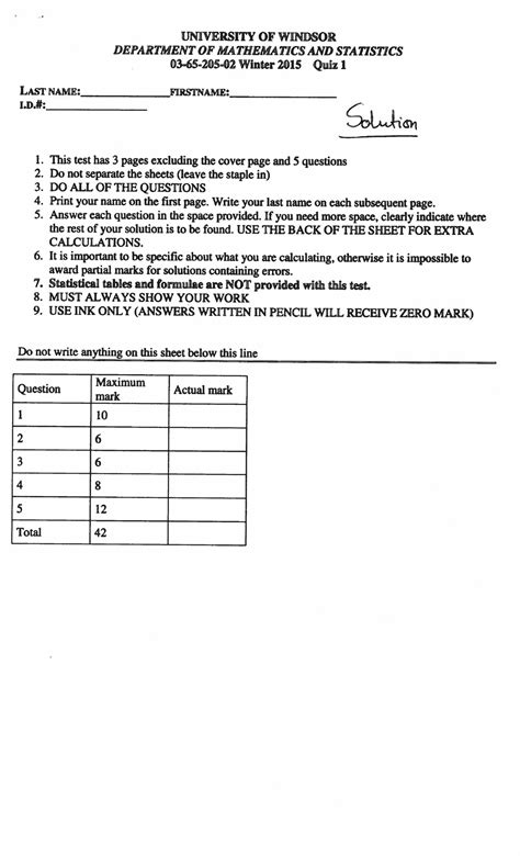 Quiz 1 8 August 2015 Questions And Answers 03 65 205 Warning