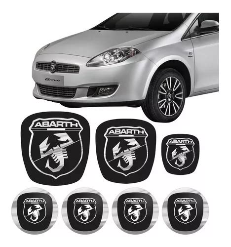 Kit Adesivo Emblema Fiat Preto Abarth Bravo Resinado Res MercadoLivre