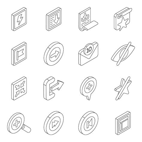 premium vector set of user interface linear icons