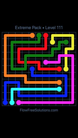 Flow Free Bridges Extreme Pack 11 X 11 Level 111 Puzzle Solution And