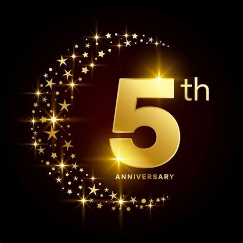 Premium Vector 5th Anniversary Template Design Golden Anniversary