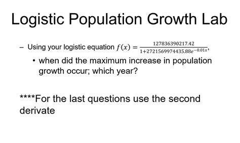Solved Logistic Population Growth Lab 127836390217 42