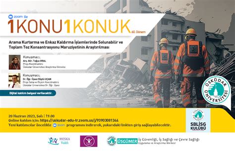 Konu Konuk Dönem Arama Kurtarma ve Enkaz Kaldırma İşlemlerinde Solunabilir ve Toplam Toz