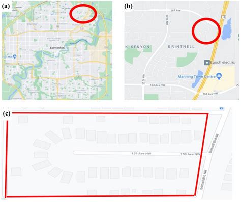 A 2D View Of The Study Area B Edmonton City Map And Selected