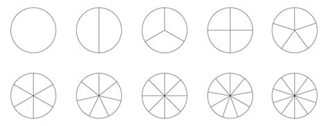 Segment Slice Icon Pie Chart Template Circle Section Graph Line Art 1 2 3 4 5 6 7 8 9 10