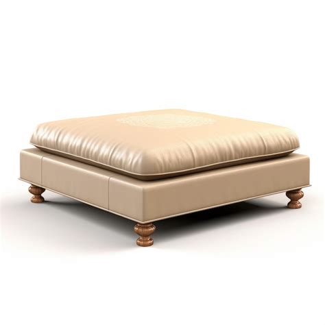 Beige Ottoman Province 3d Render Realistic Futon Design Premium Ai
