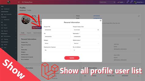 Show Personal Information All Profile User Larave 9 HR System YouTube