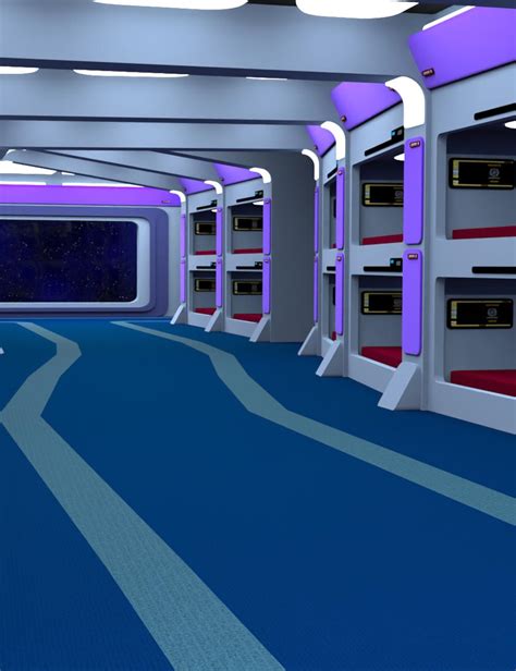 Futuristic Crew Bunks For Poser Daz 3d