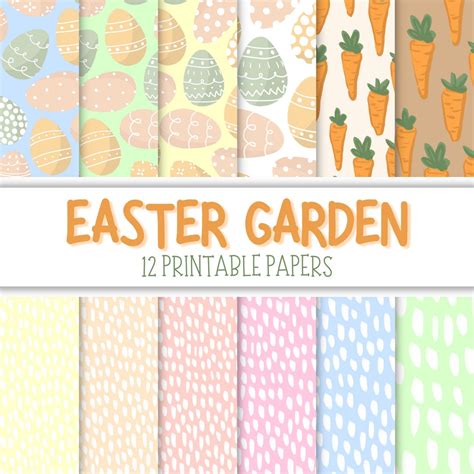 Digital Easter Paper Printable Spring Paper Pastel Scrapbook Pages