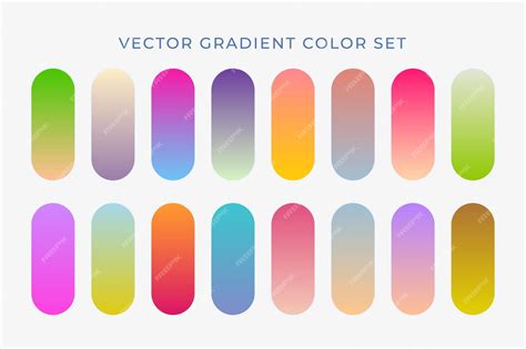 Premium Vector Gradient Color Set Element Set Gradient Shades Combination Vibrant Colorful