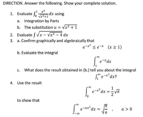 Solved Direction Answer The Following Show Your Complete