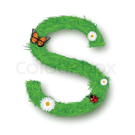 Vector Illustration Of Grass Letter S Stock Vector Colourbox