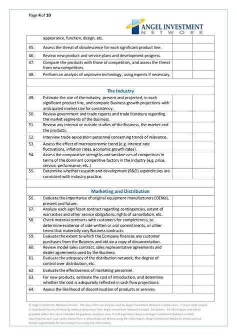 Due Diligence Checklist