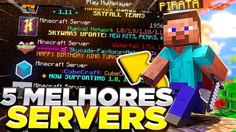 TOP 5 Melhores Servidores De MINECRAFT PIRATA BEDWARS E SKYWARS 2023