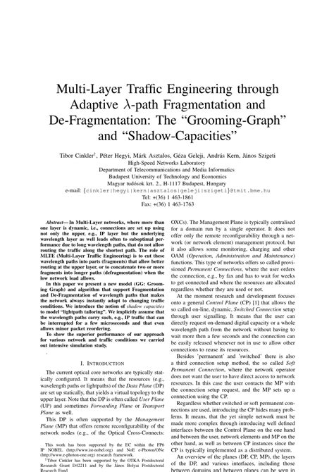 Pdf Multi Layer Traffic Engineering Through Adaptive λ Path