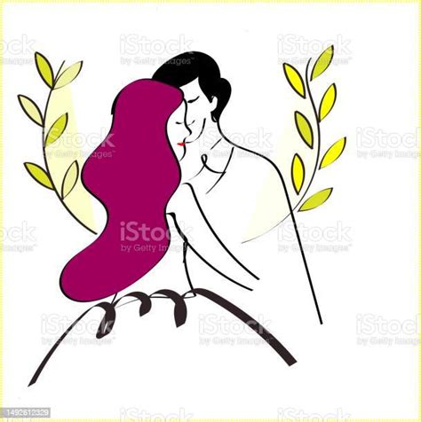 신부와 신랑이 있는 청첩장 앞 장식을 위한 아름다운 웨딩 일러스트레이션 요소 가족에 대한 스톡 벡터 아트 및 기타 이미지