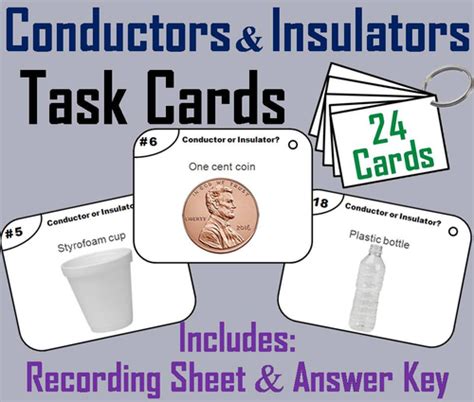 Conductors And Insulators Task Cards Teaching Resources