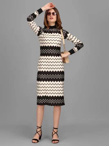 Printed Multicolor Ladies Bodycone One Piece Dress 34th Sleeves