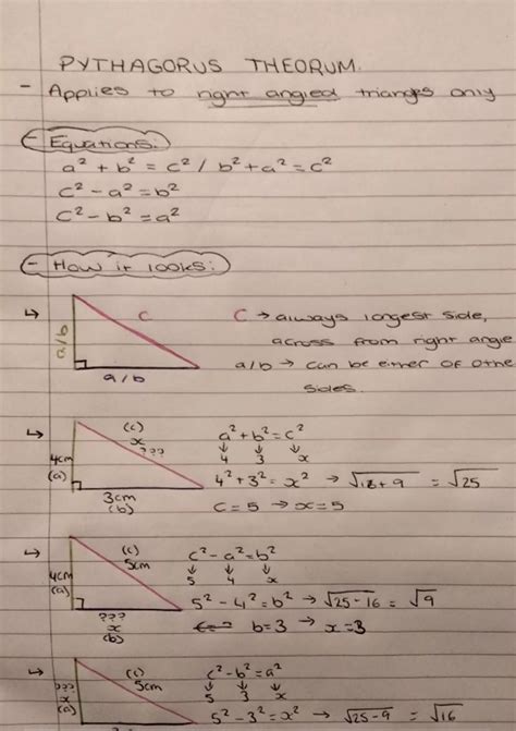 Summary Pythagoras Theorem Briefly Explained At Gcse Level Maths