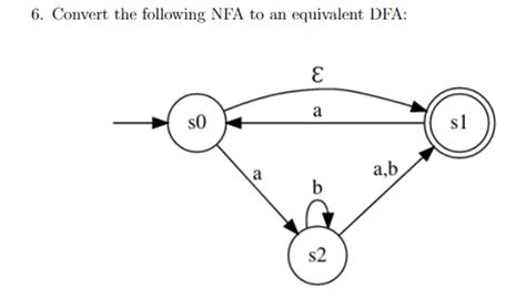 Solved Convert The Following Nfa To An Equivalent Dfa E A So 1 A