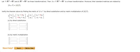 Solved Let T: Rm ? Rn and S: Rn ? Rp be linear | Chegg.com
