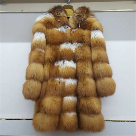 New Brand Fox Long Red Fox Coat Fashion Female Coat High End Quality