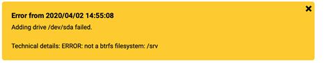 Foris Storage ERROR Not A Btrfs Filesystem Srv SW Help Turris Forum