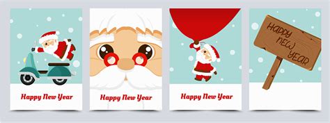 메리 크리스마스와 새해 복 많이 받으세요 인사말 카드 산타 클로스 선물 가방 선물 배달 새해 복 많이 받으세요 텍스트가있는 플래 카드 산타는 오토바이로 새해를 축하하기 위해