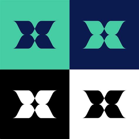 편지 X 로고 프리미엄 벡터