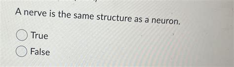 Solved A Nerve Is The Same Structure As A Neurontruefalse