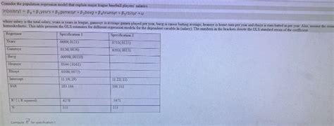 Solved Consider The Population Regression Model That Explain