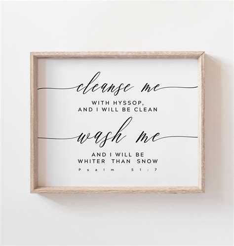 Psalm 517 Cleanse Me Wash Me Bible Verse Printable Wall Art Etsy