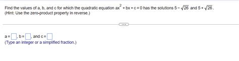 Solved Find The Values Of A B And C For Which The Chegg