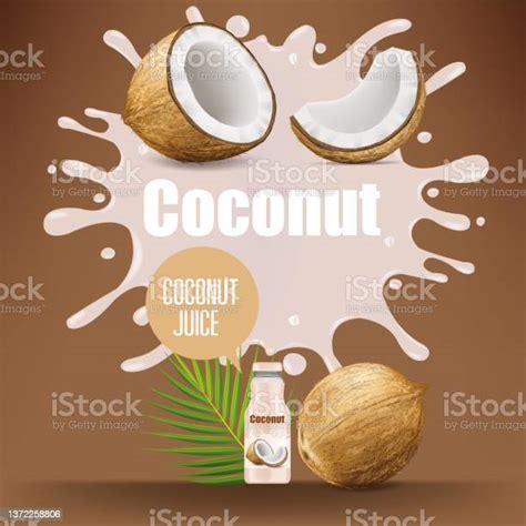 코코넛 스플래시 주스 병 열대 과일 디자인 벡터 일러스트 0명에 대한 스톡 벡터 아트 및 기타 이미지 0명 건강한 식생활 과일 Istock