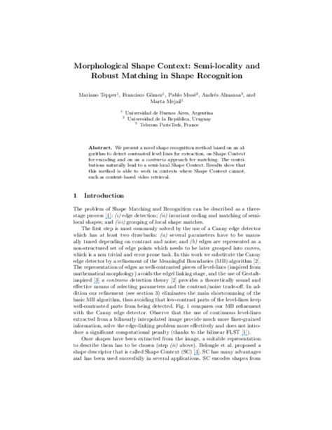 pdf morphological shape context semi locality and robust matching in