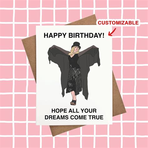 Stevie Nicks Birthday Card Customizable And Personalizable Etsy