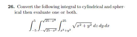 Solved Multivariable Calculus Convert The Following Chegg Com
