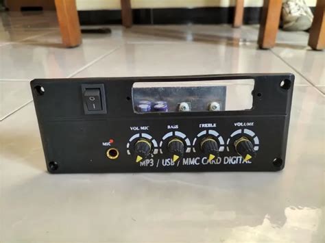 Kit Modul Ampli Speaker Aktif Plus Panel Lubang Mp3 Transistor Final