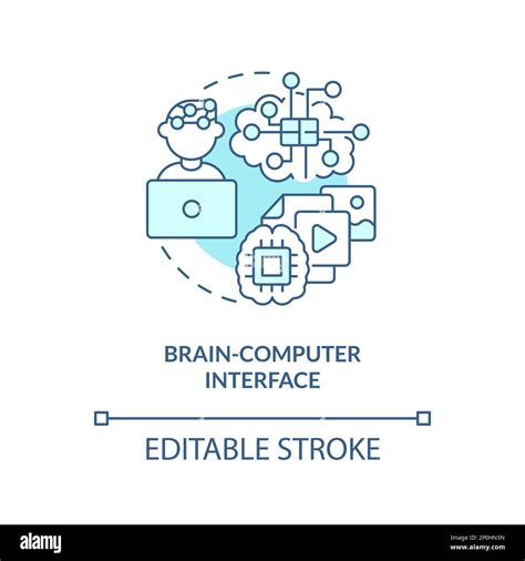 Brain Computer Interface Turquoise Concept Icon Stock Vector Image And Art Alamy