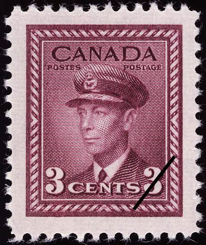 Philacanada Roi Georges VI 3 Cents 1943 Timbre Du Canada Valeur