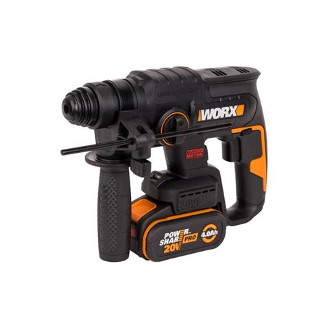 Перфоратор аккумуляторный бесщеточный WORX WX381, 20В, 4Ач x1, ЗУ 2А ...