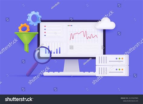 Big Data Analysis Concept 3d Illustration Stock Vector Royalty Free