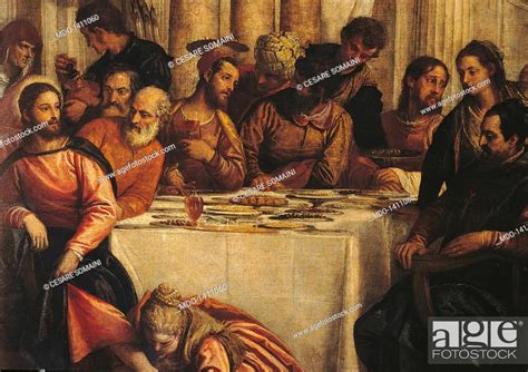 Dinner At The House Of Simon Cena In Casa Di Simone By Paolo Caliari