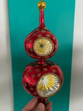 Vintage Christopher Radko Christmas Ornaments Tree Topper 4 Tier