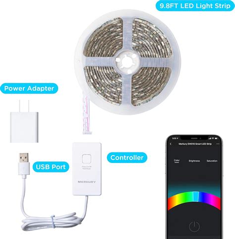 Merkury Innovations Tira De Luces LED RGB Inteligentes Cuerda De Luces