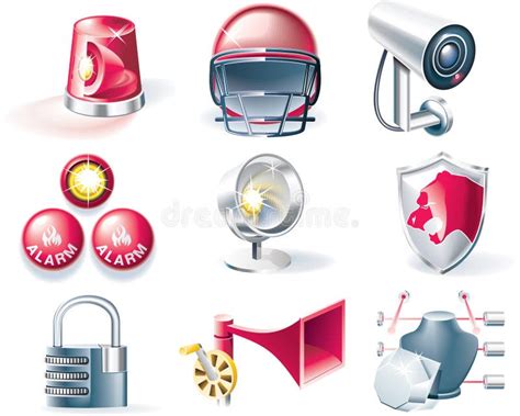 Vector Security Icon Set Stock Vector Illustration Of Equipment 9856757