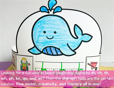 Beginning Digraph Crafts Beginning Digraph Hats Trace Cut And Paste Crowns Etsy