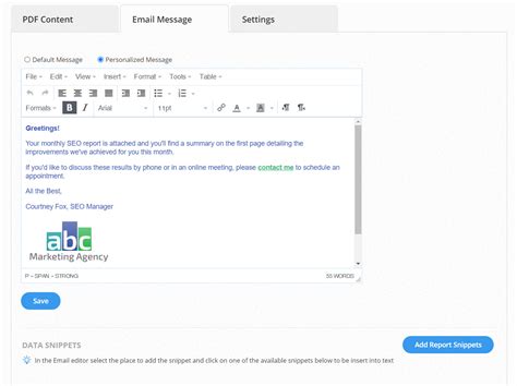 setting up white label pdf reports rank ranger